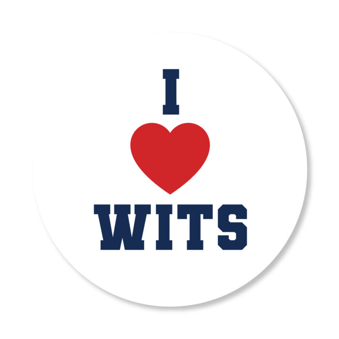 Wits I Love Wits Licence Disk Sticker White 90mm - Wits Shop